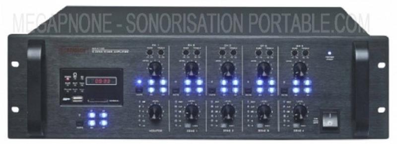 Amplificateur Préampli 4 x 120 Watts - 8 Ohms 100 V - AM-4120 RONDSON