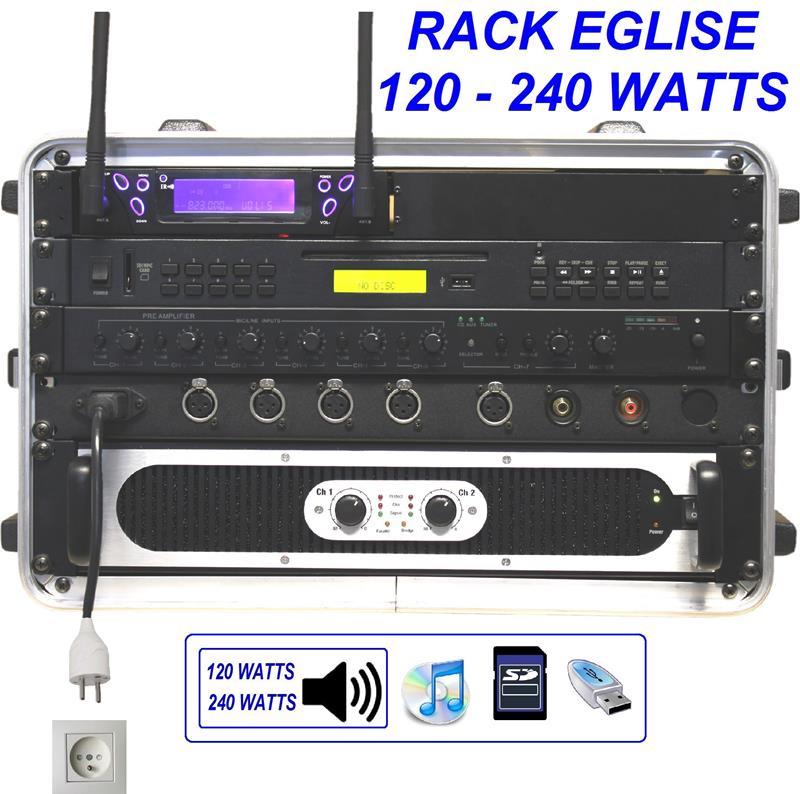 Sonorisation Eglise - RACK TM 120 WATTS﻿ - 100 volts